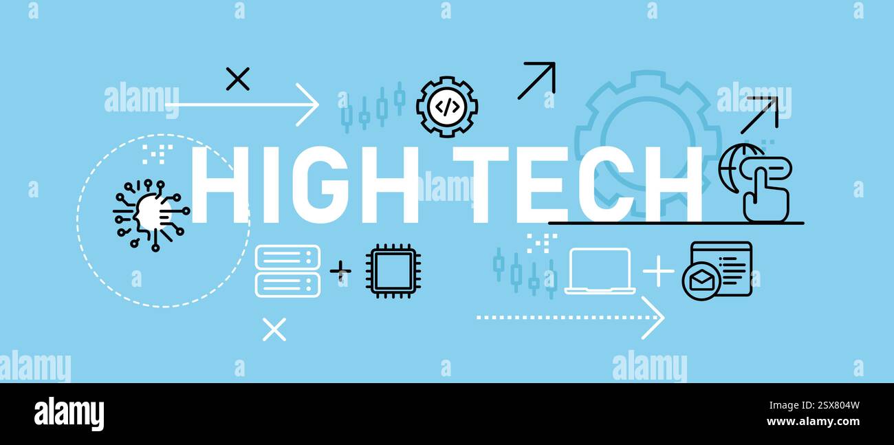 High tech conceptual smart modern robotic system technology algorithm ...