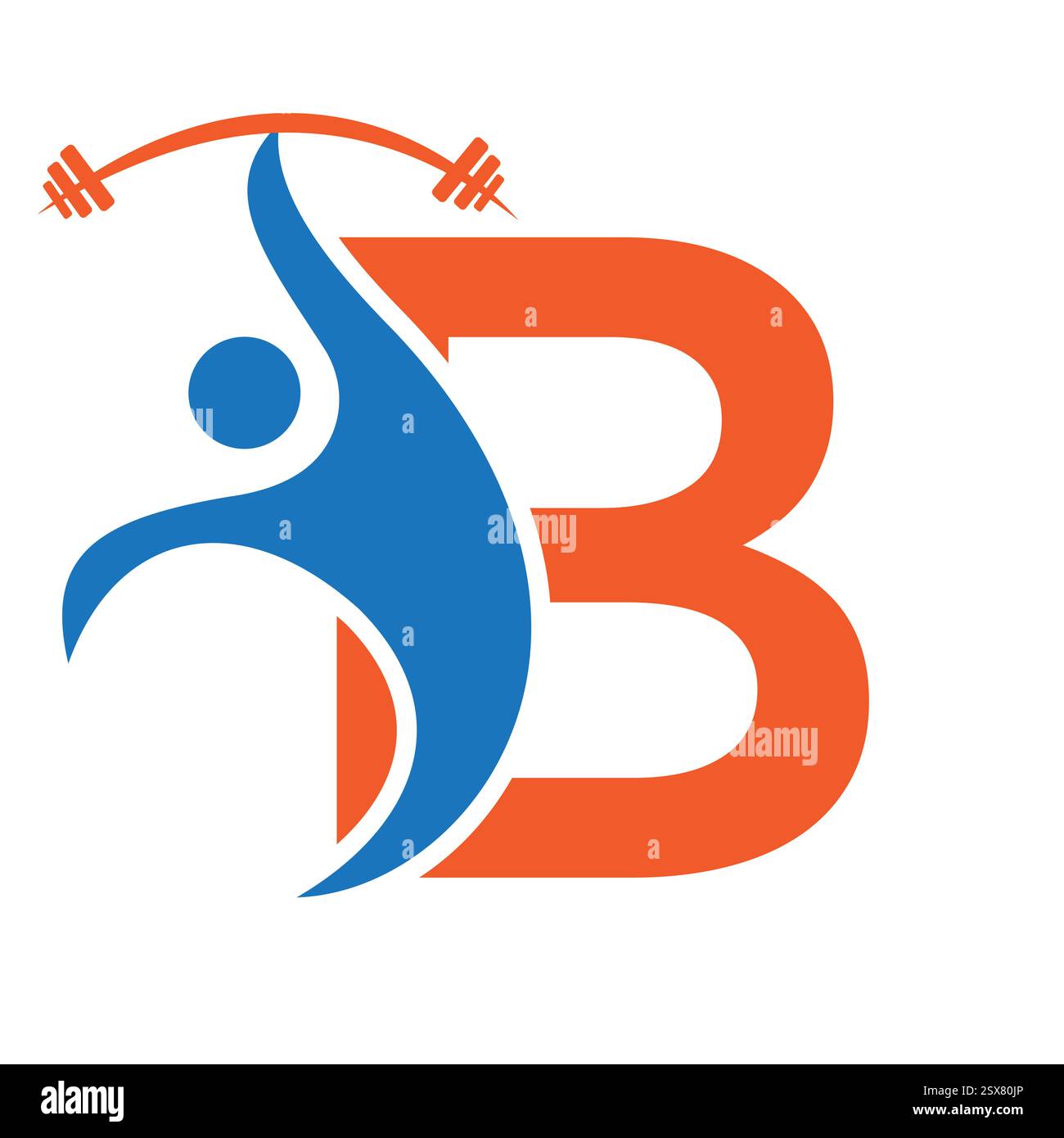 Initial Fitness Logo On Letter B Concept For Gym and Fitness Club ...