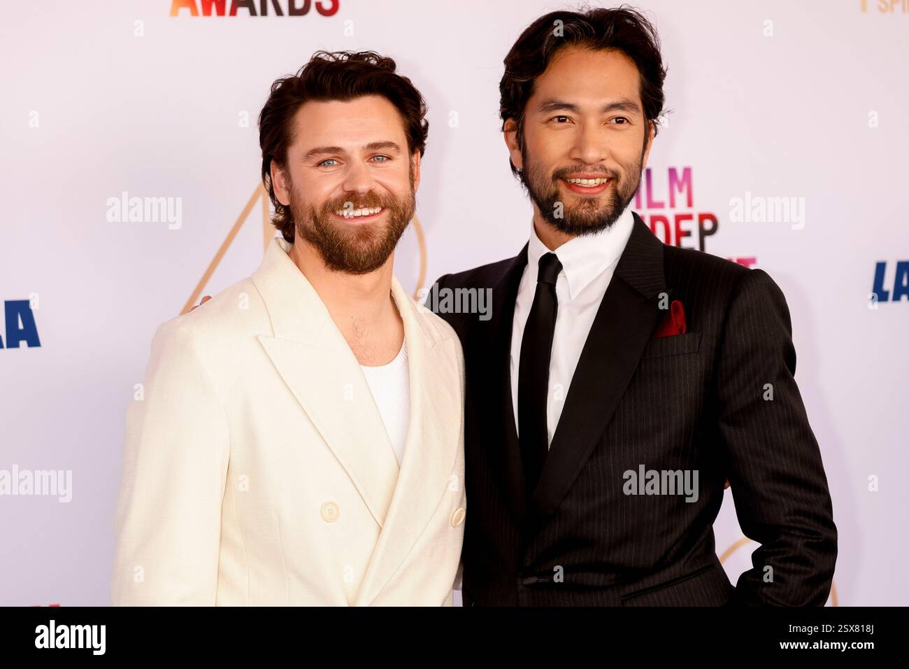 Santa Monica, Vereinigte Staaten. 22nd Feb, 2025. Tommy Bastow and Shinnosuke Abe attend the ...