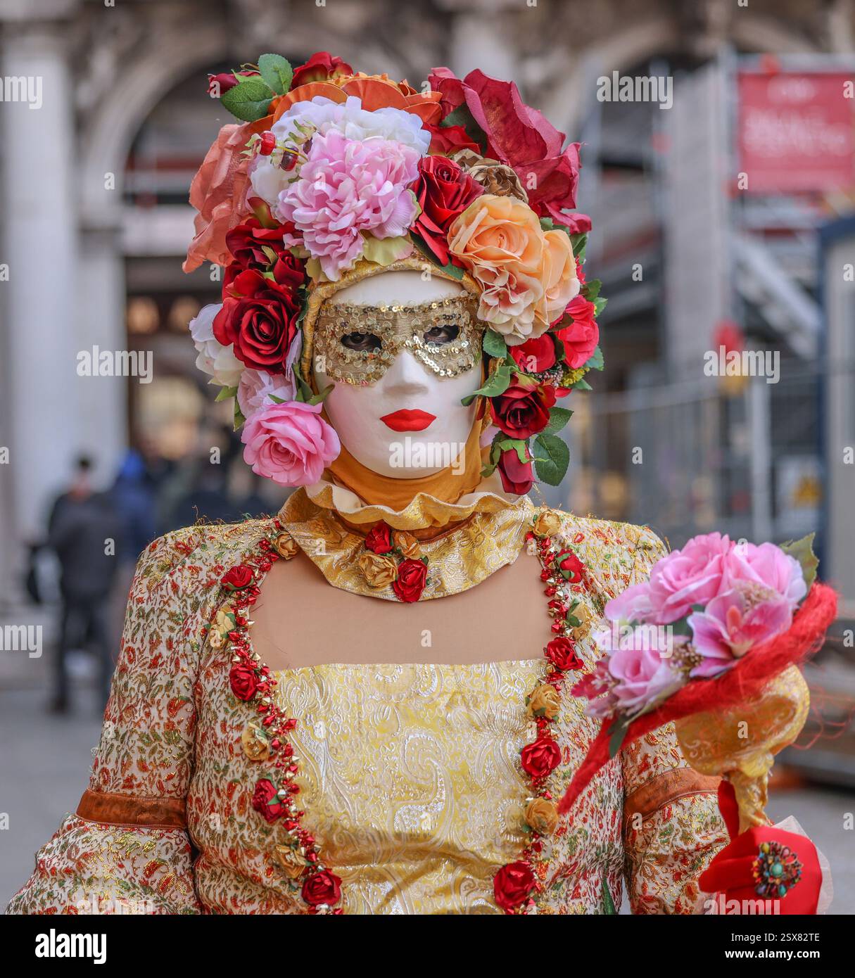 Venice, Italy. 23rd Feb, 2025. Carnival goers dressed in splendid ...