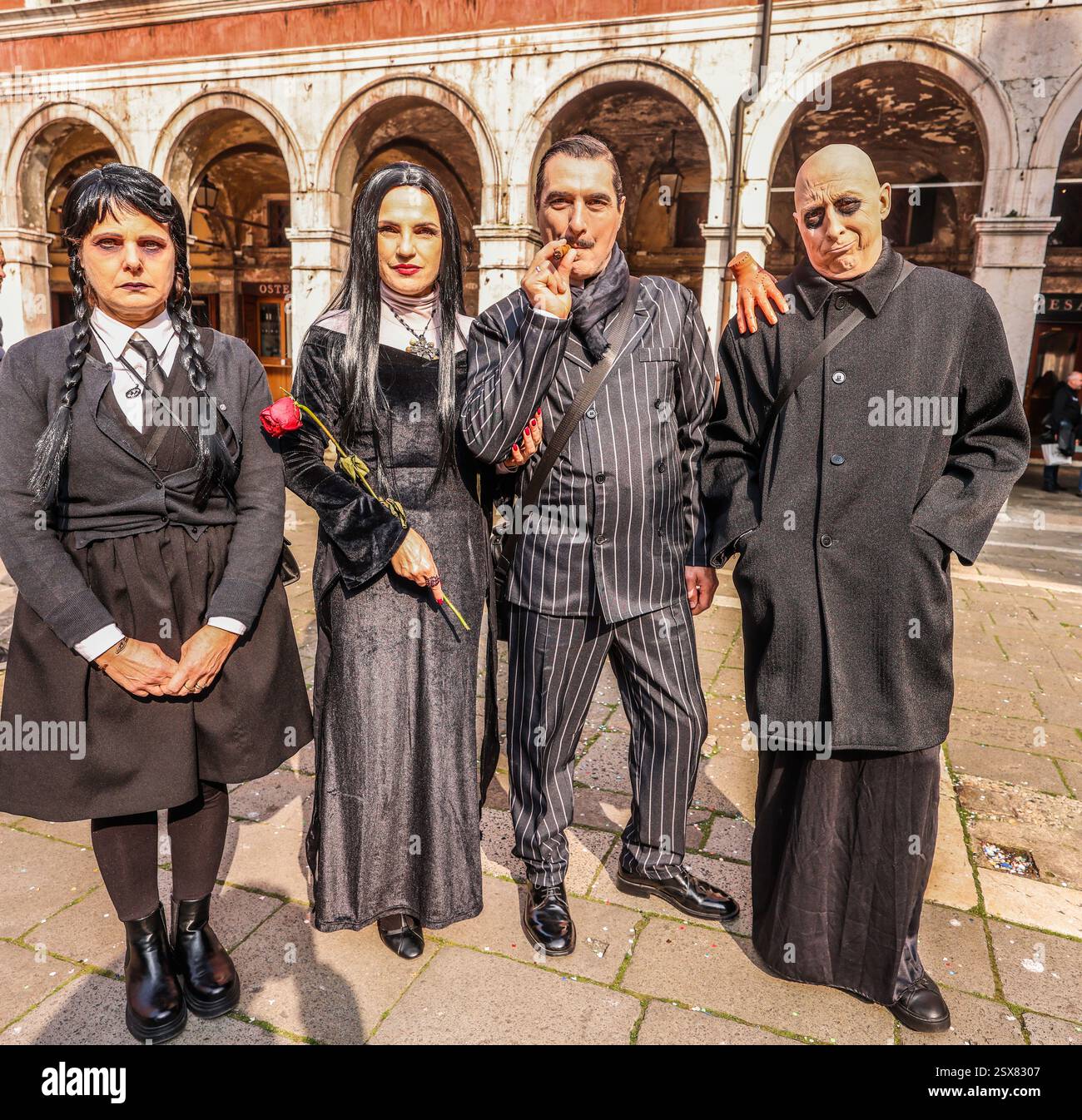 Venice, Italy. 23rd Feb, 2025. The Adams family joining the fun in the ...