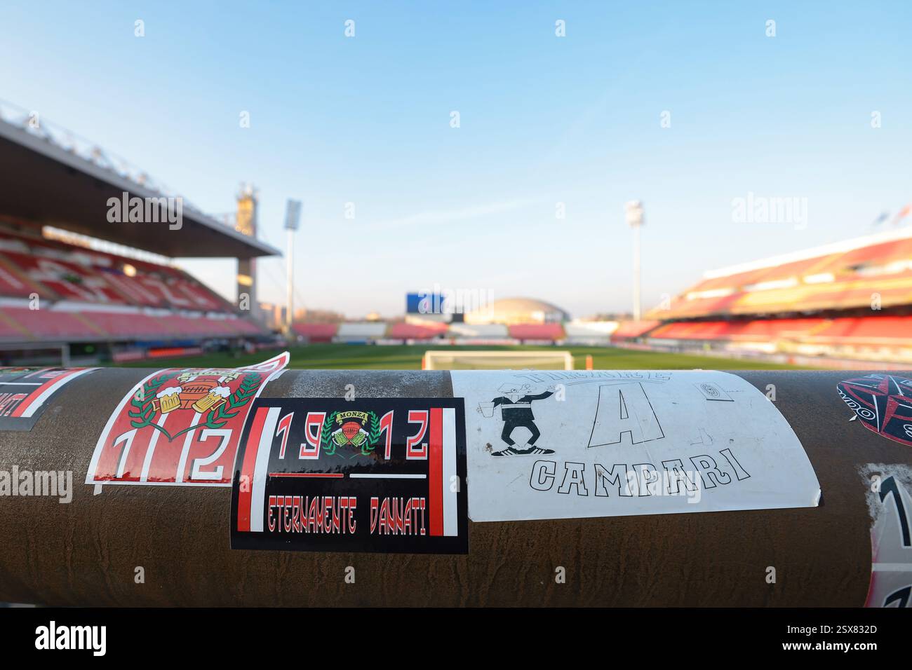 Monza, Italy, 21st February 2025. Fan group adhesives in the home curve ...