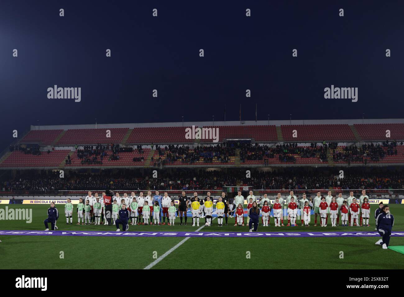 Monza, Italy. 21st Feb, 2025. Players and officials line up prior to ...