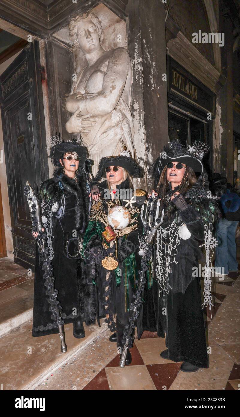 Venice, Italy. 23rd Feb, 2025. Carnival goers dressed in splendid ...