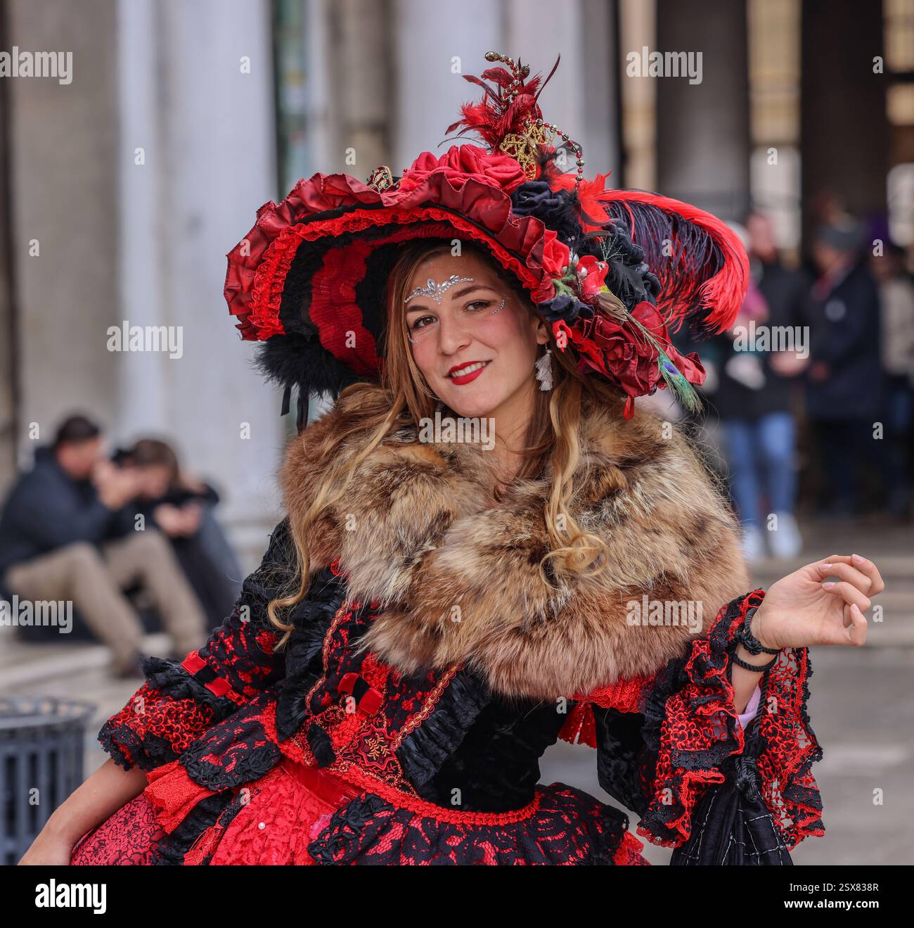 Venice, Italy. 23rd Feb, 2025. Carnival goers dressed in splendid ...