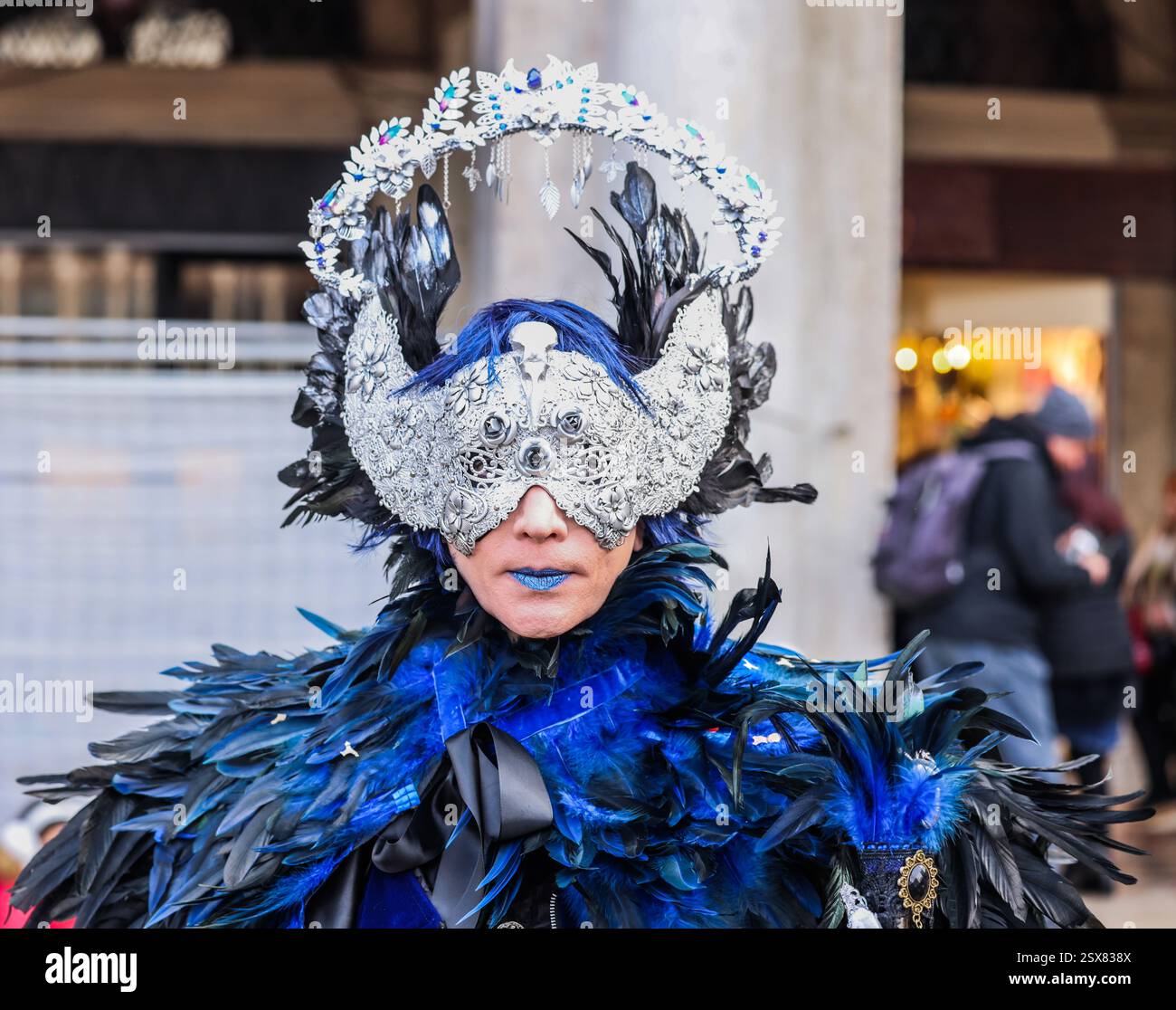 Venice, Italy. 23rd Feb, 2025. Carnival goers dressed in splendid ...