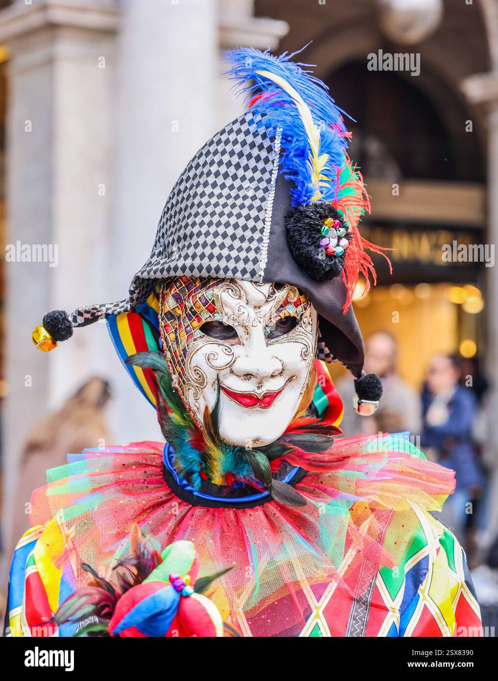 Venice, Italy. 23rd Feb, 2025. Carnival goers dressed in splendid ...