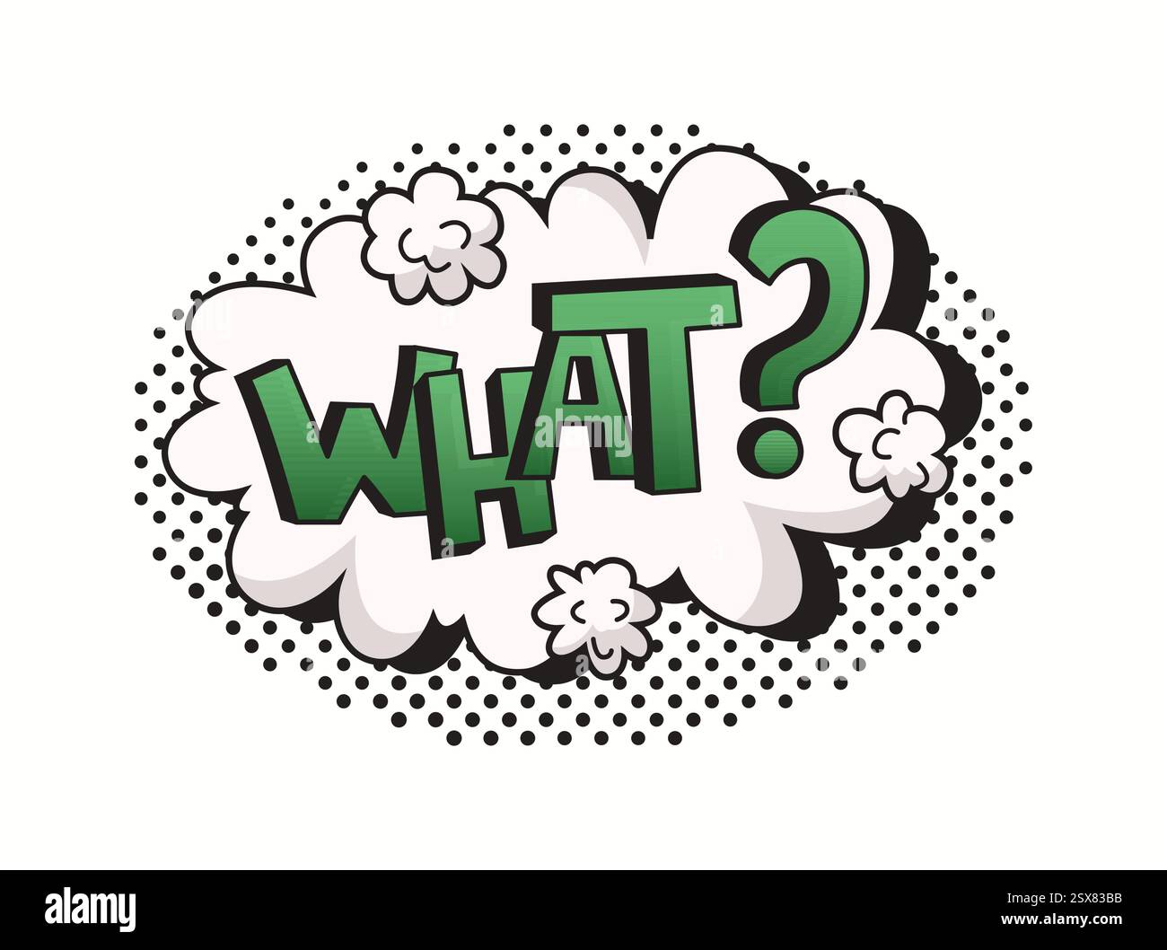 Illustration featuring a comic style speech bubble questioning word ...