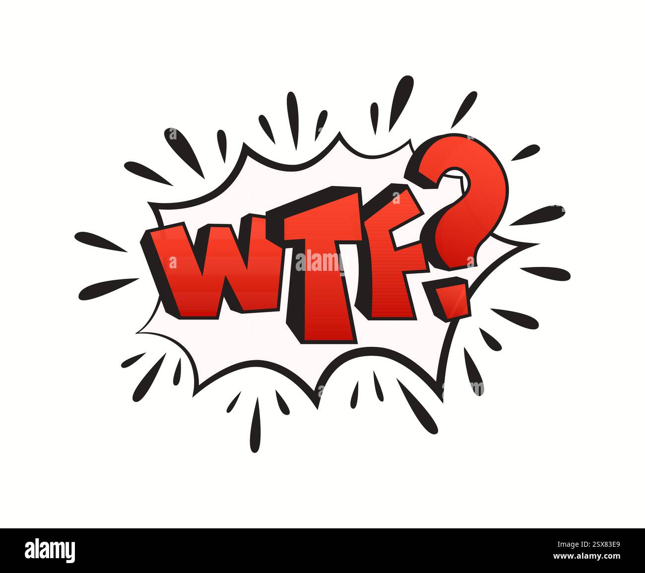 Illustration shows a bold comic style expression with vibrant red ...