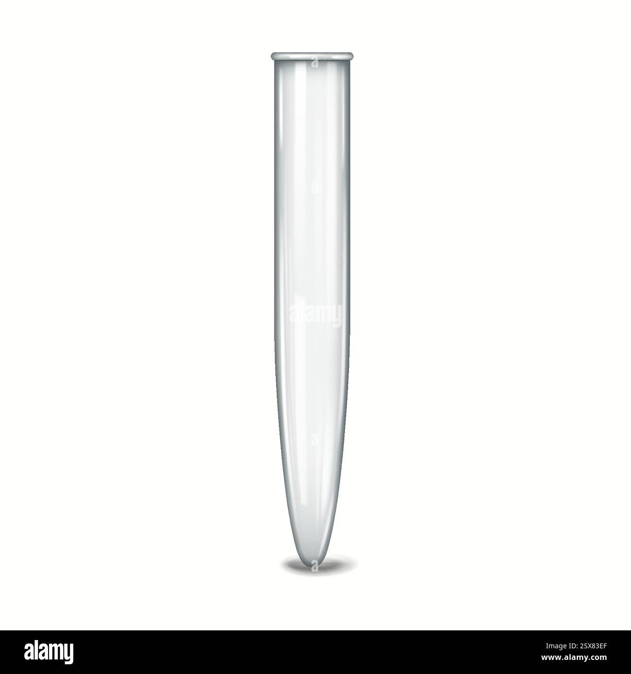 Realistic illustration of a transparent laboratory test tube. Ideal for ...