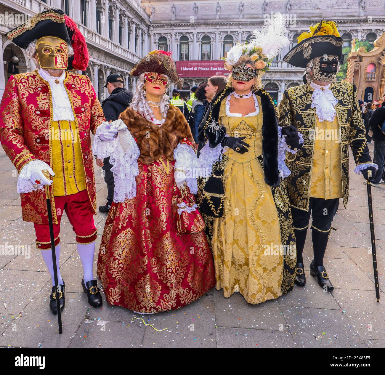 Venice, Italy. 23rd Feb, 2025. Carnival goers dressed in splendid ...