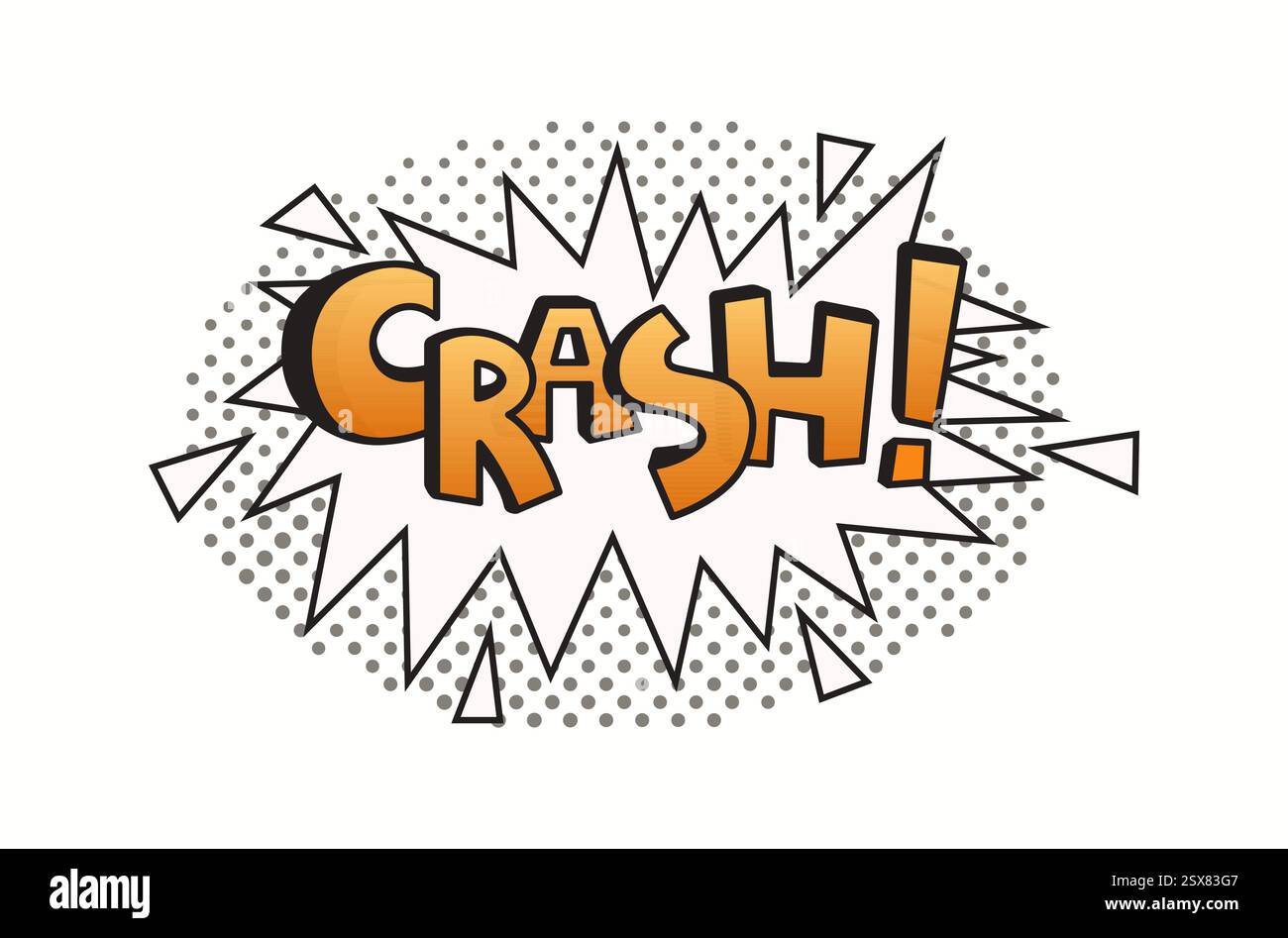 Vibrant comic book style illustration featuring the word crash in bold ...