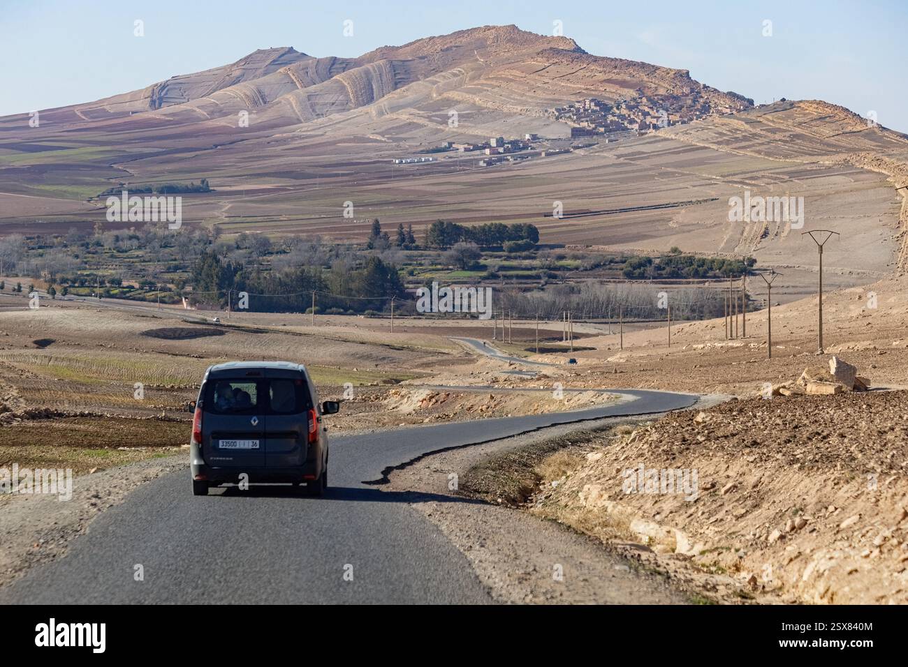 Car on the road at Agafay valley Morocco Stock Photo - Alamy
