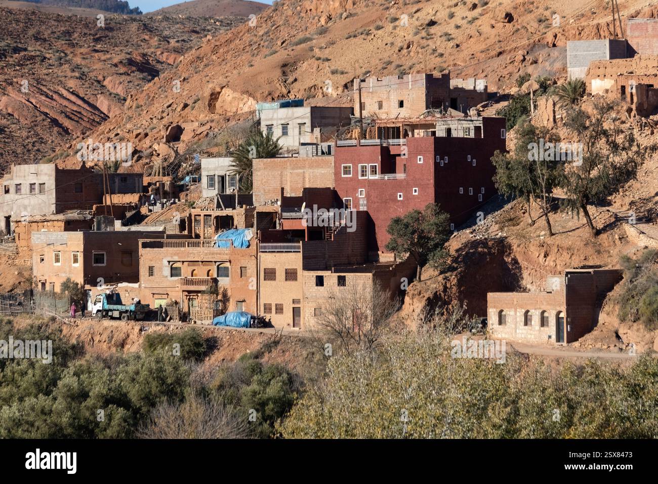 Berber village in Atlas mountains of Morocco Stock Photo - Alamy