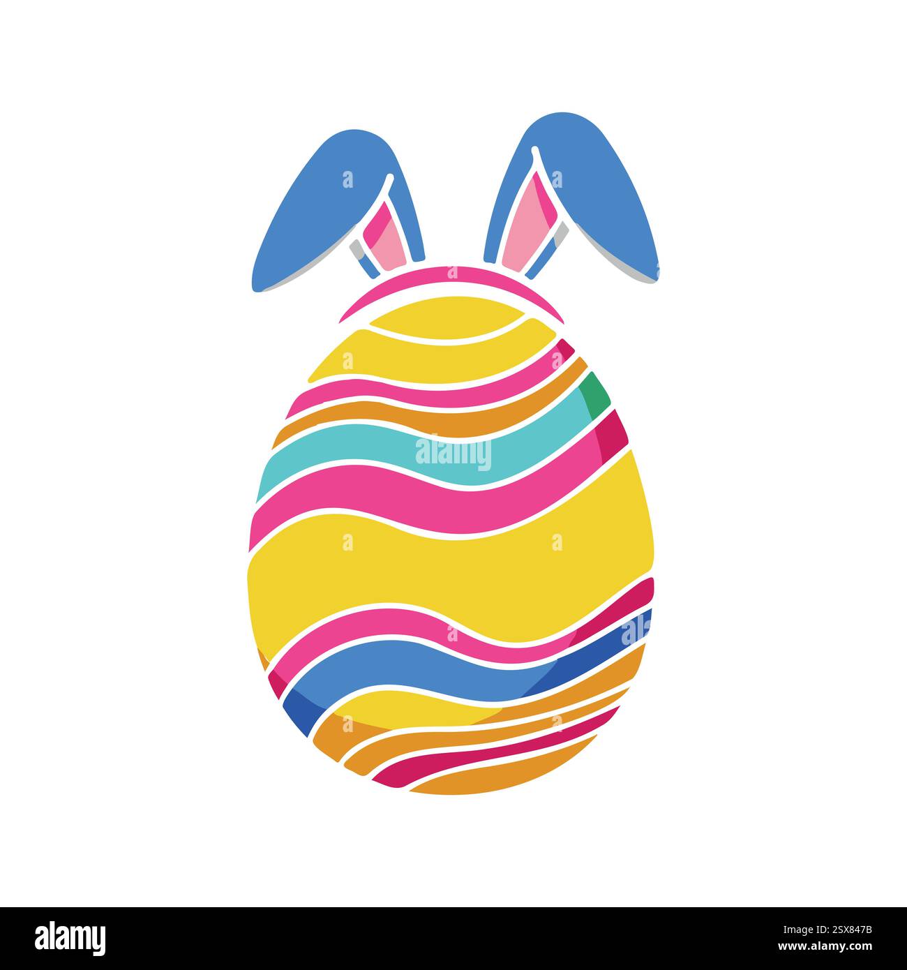 Vibrant Easter Egg with Bunny Ears | Festive Digital Clipart Stock Vector Image & Art - Alamy