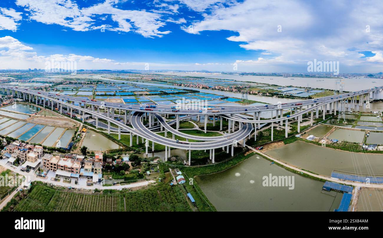 Nansha Bridge, Guangzhou City, Guangdong Province, China Stock Photo ...