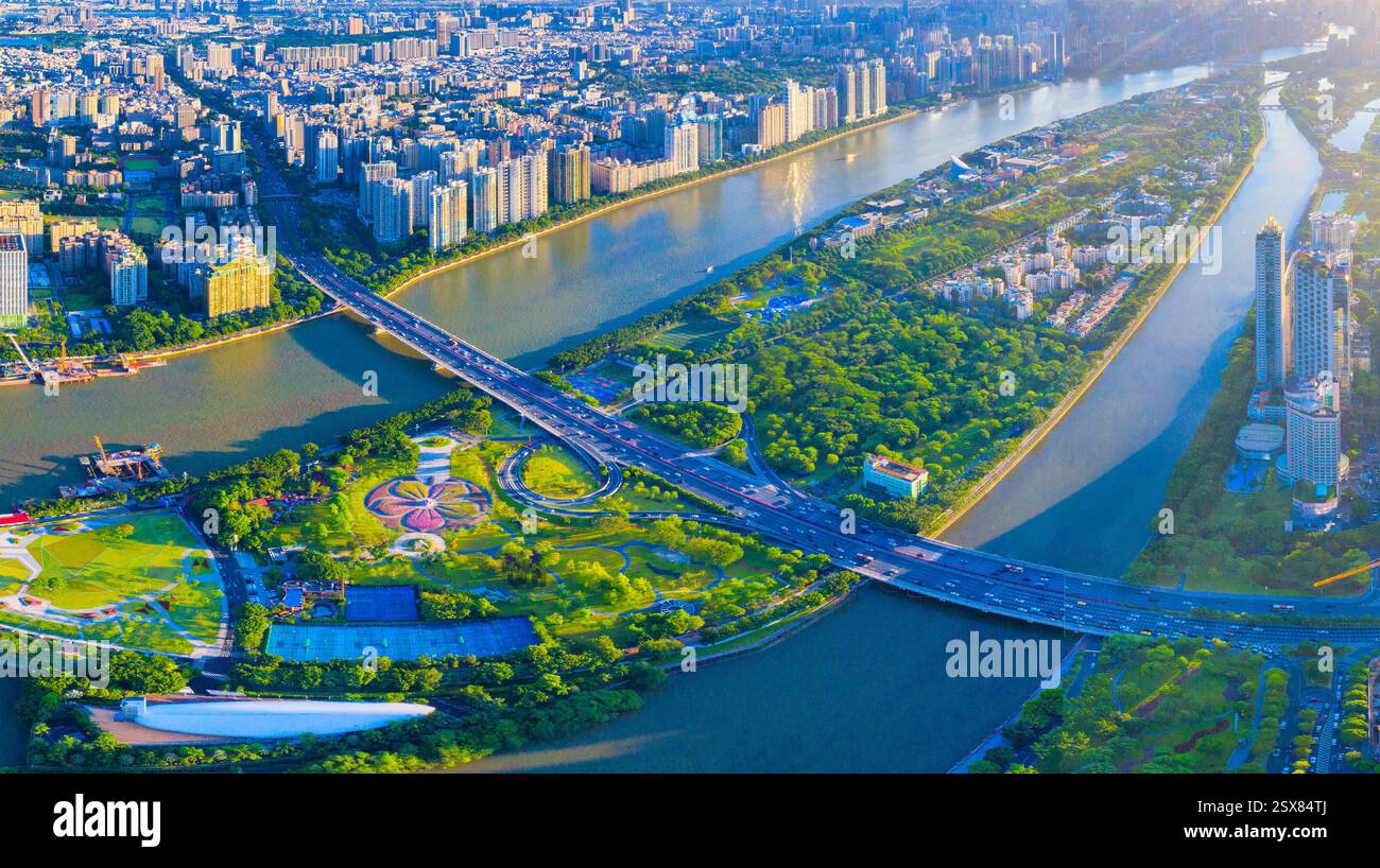 Aerial view of Ersha Island Bridge, Guangzhou, China Stock Photo - Alamy