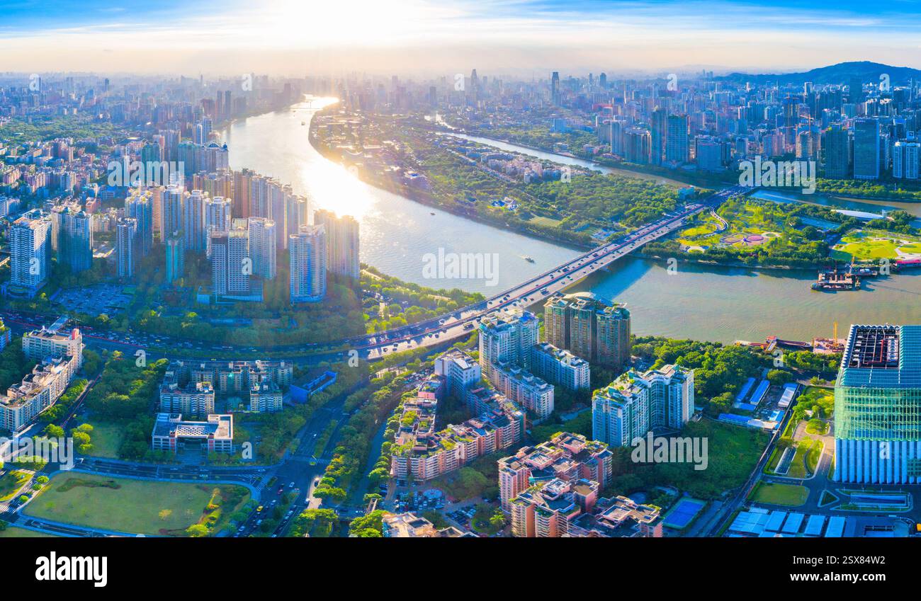 Aerial view of Ersha Island Bridge, Guangzhou, China Stock Photo - Alamy