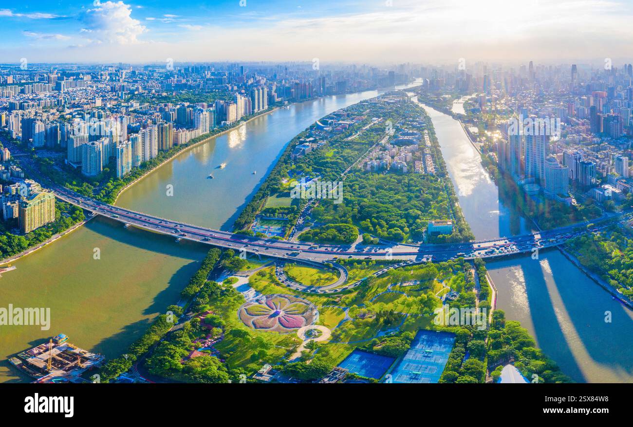 Aerial view of Ersha Island Bridge, Guangzhou, China Stock Photo - Alamy