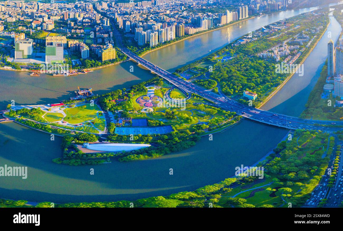 Aerial view of Ersha Island Bridge, Guangzhou, China Stock Photo - Alamy