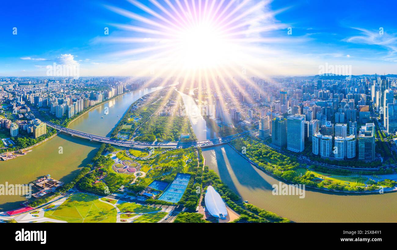 Aerial view of Ersha Island Bridge, Guangzhou, China Stock Photo - Alamy