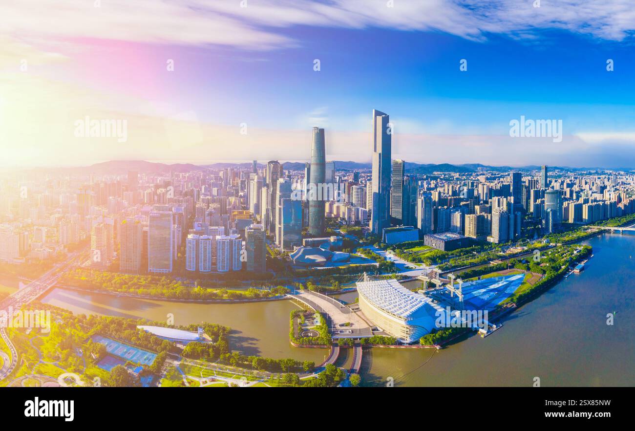 Aerial Scenery of CBD in Guangzhou, Guangdong Province, China Stock ...