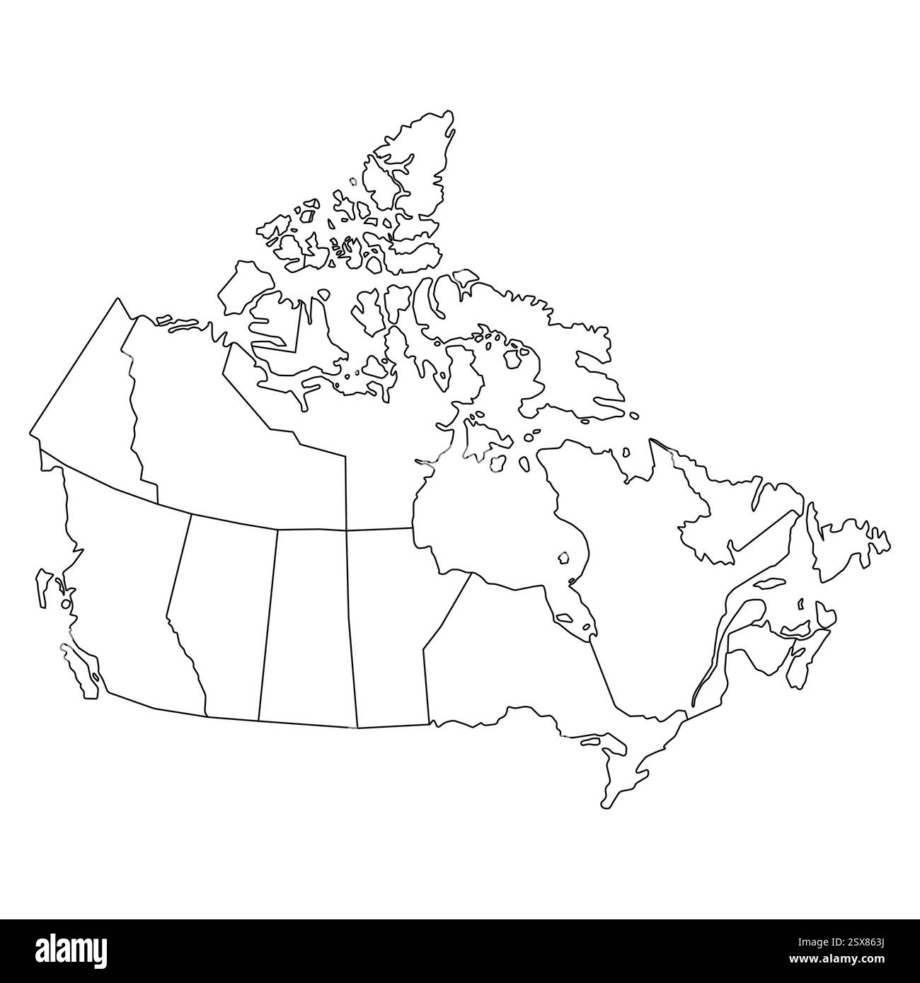 Canada map symbol shape, travel web flat concept icon vector ...