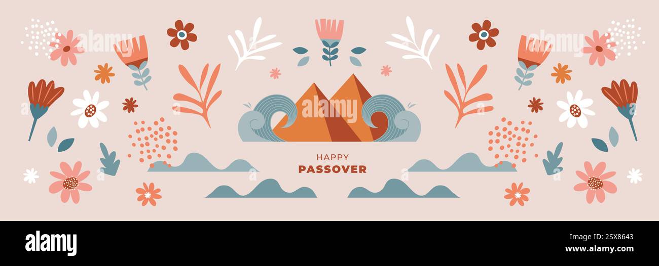 Happy Passover background, banner and poster design. modern bold ...