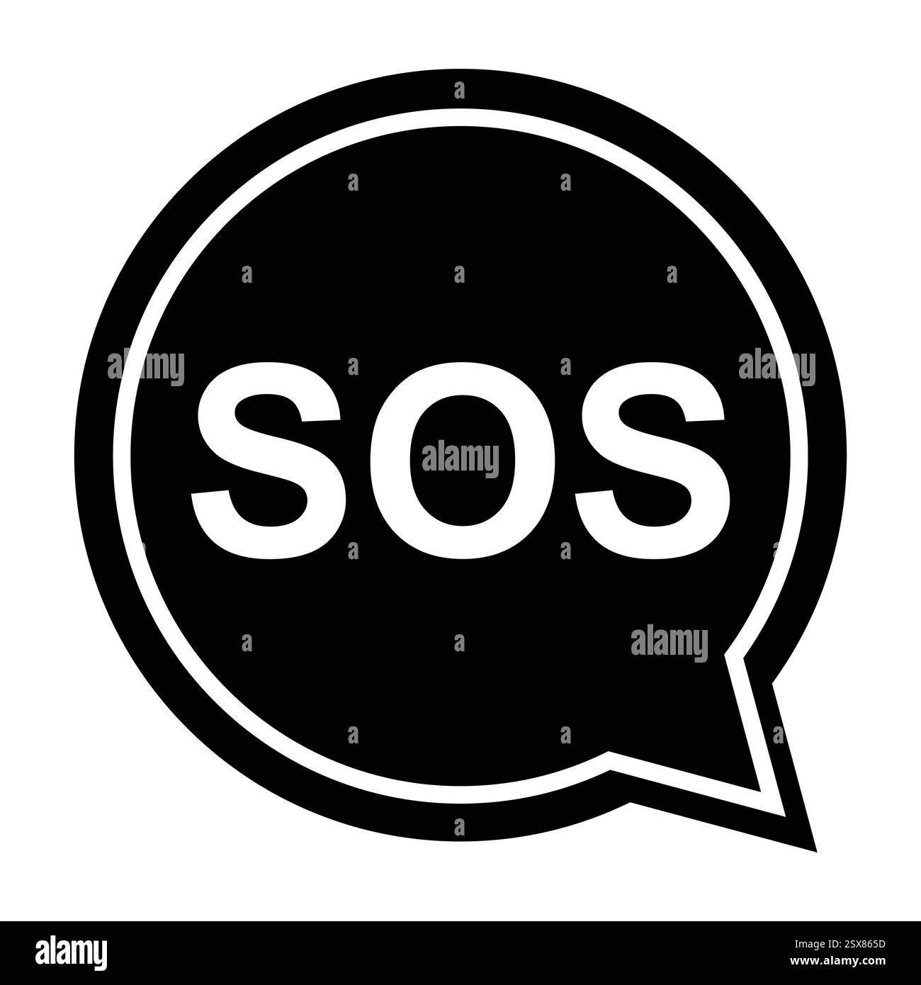 SOS help icon, safety support alert flat design, save vector ...