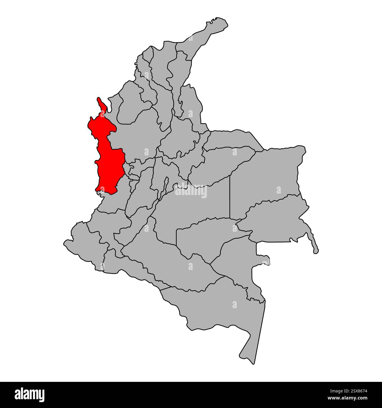 Choco of Colombia map shape, travel web flat concept icon vector ...