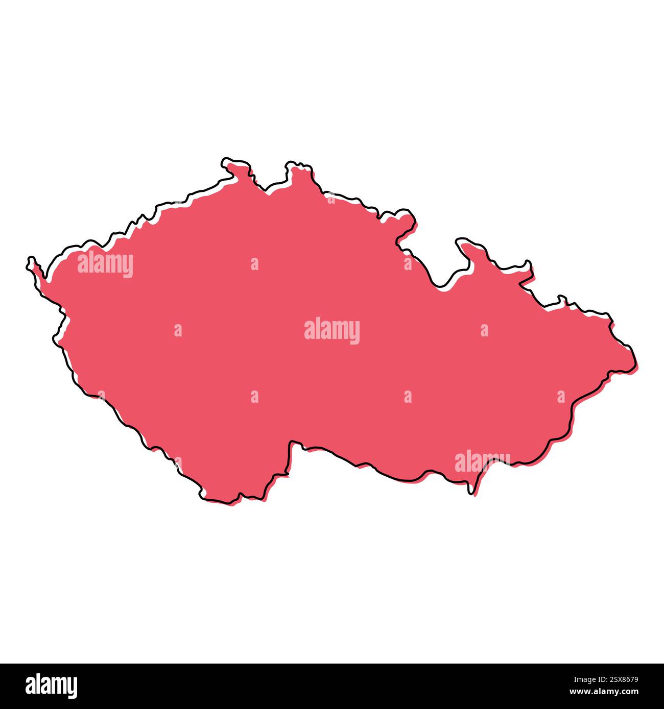 Czech republic map symbol shape, travel web flat concept icon vector ...