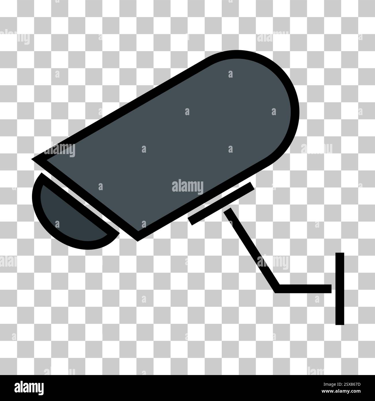 Closed circuit television camera icon, CCTV video protection alert ...