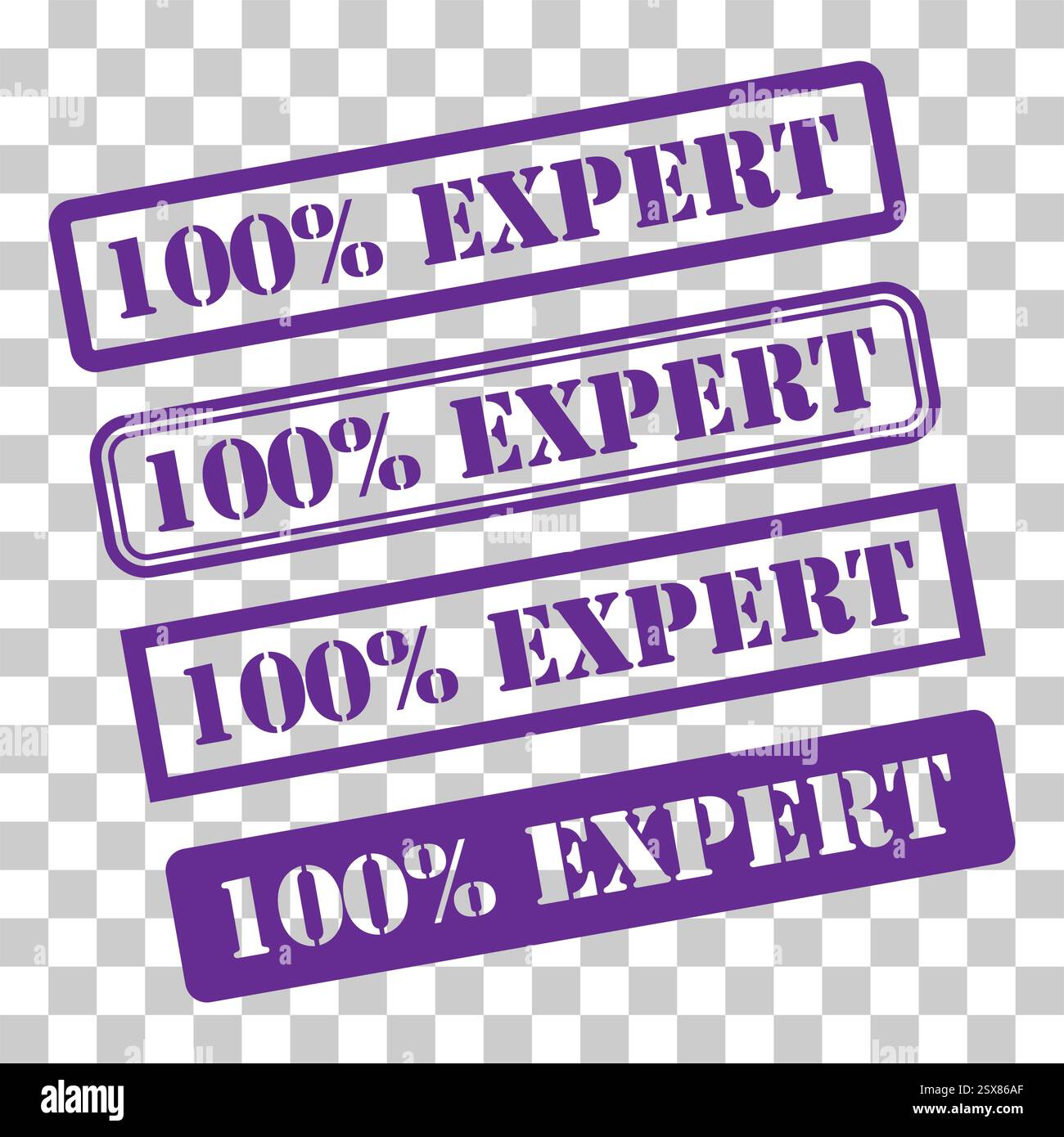 Set of Expert 100% stamp symbol, label sticker sign button, text banner ...