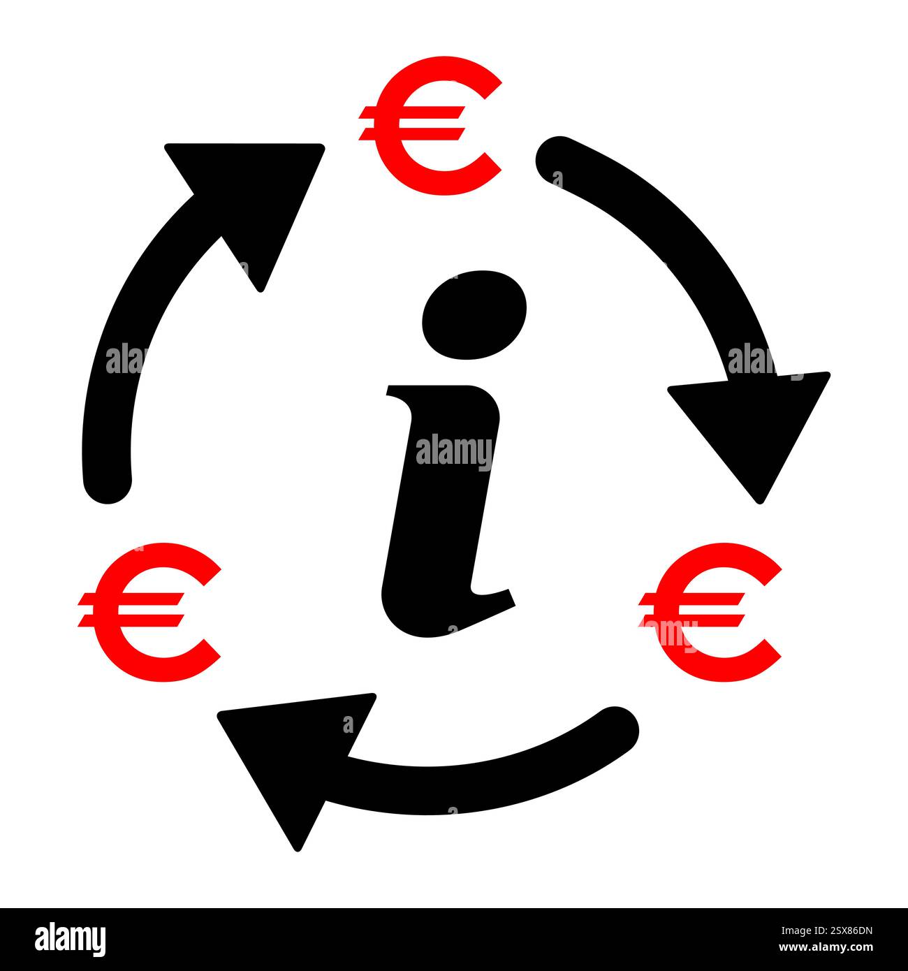 Euro money change icon, trade cash information web symbol, convert sign ...