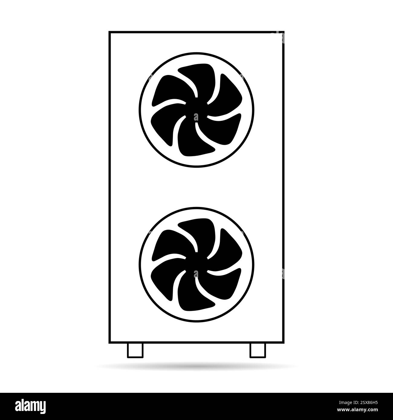 Heat pump air source shadow icon, cooling electric system machine, cool ...