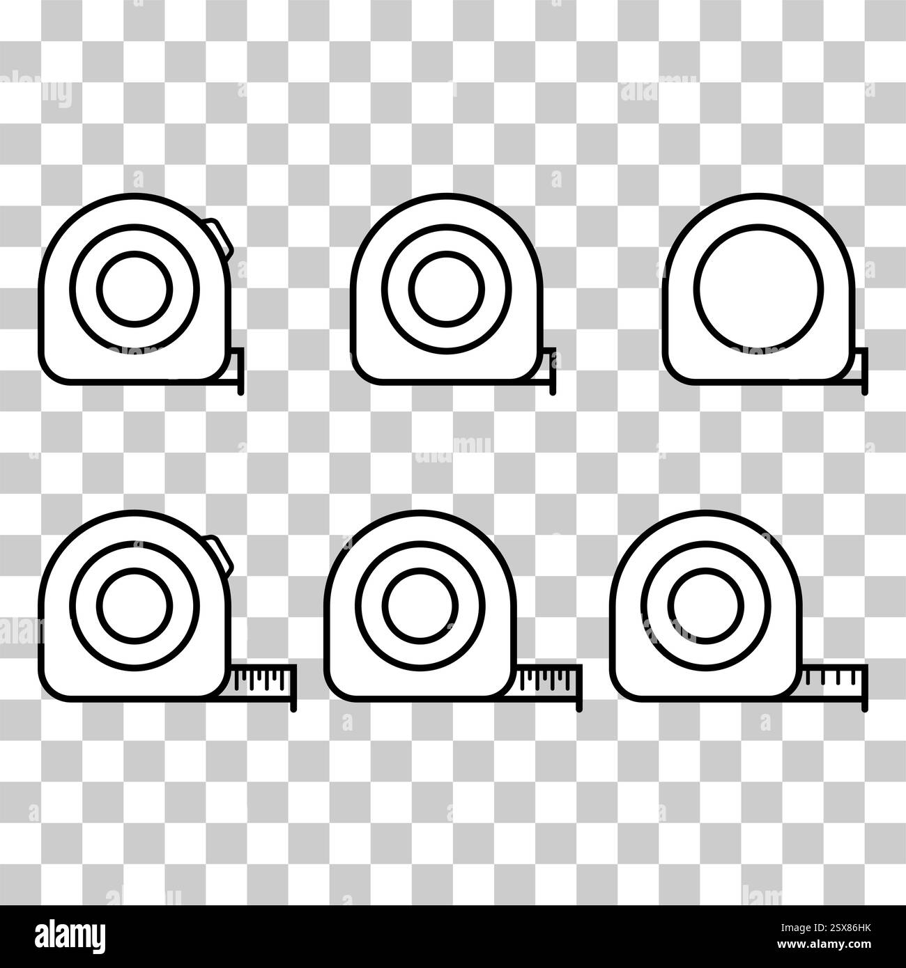 Set of Measurement tape icon, measure tool concept design symbol ...