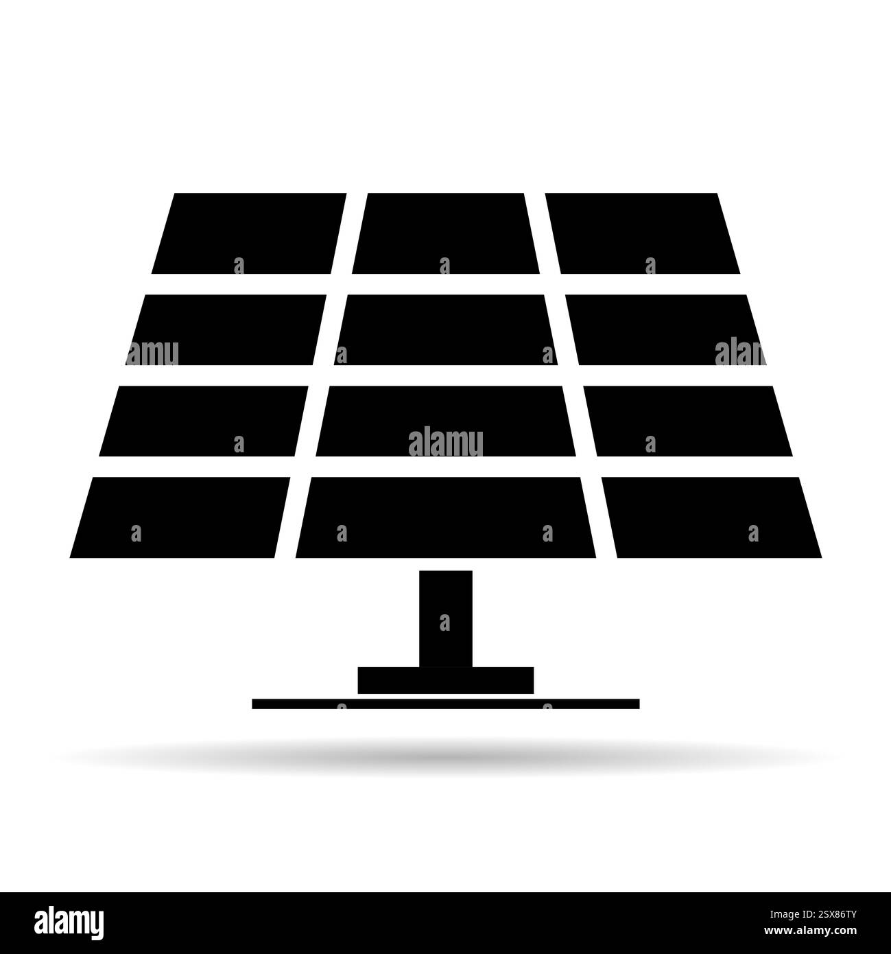 Solar panel shadow icon, green power technology, ecology alternative ...