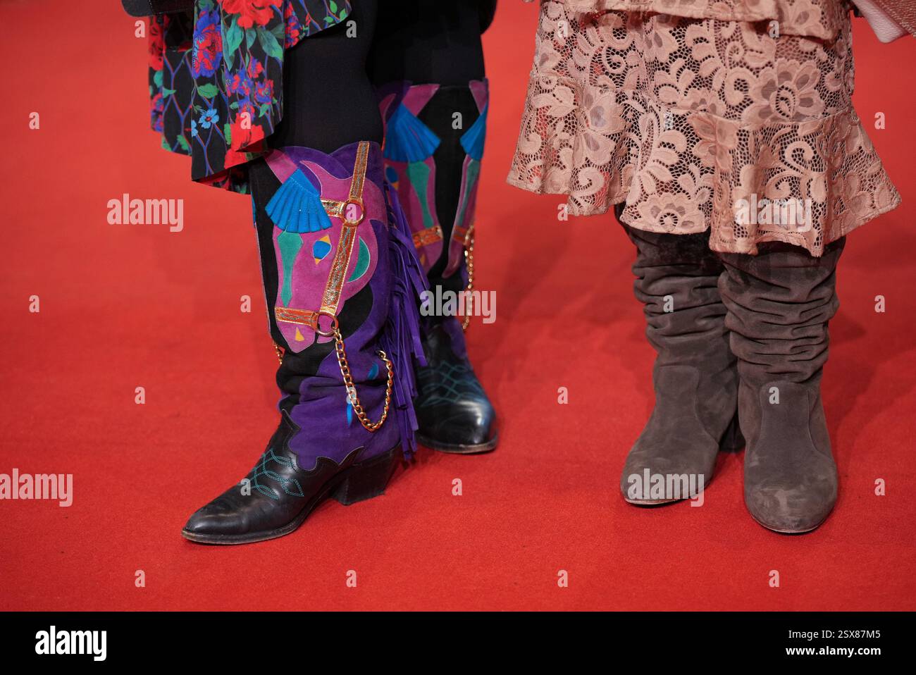 Berlin, Germany. 22nd Feb, 2025. Sara Fazilat (l), actress, and Eszter ...