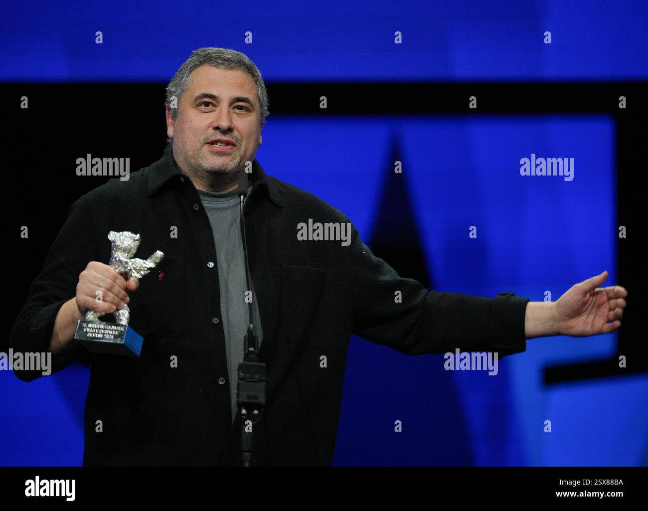 Berlin, Germany. 22nd Feb, 2025. Romanian director Radu Jude stands on ...