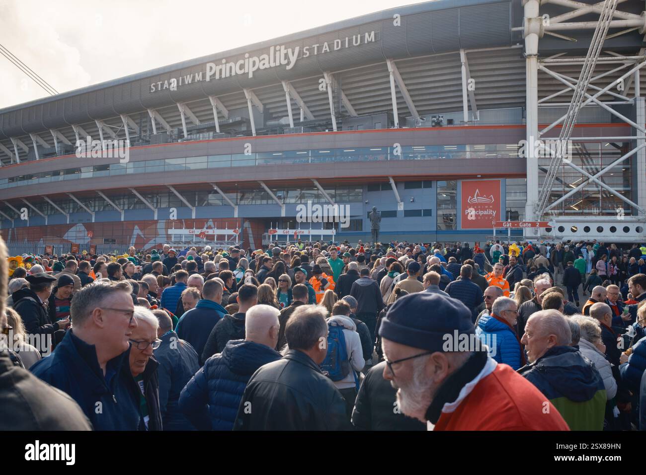 Rugby fans gathering outside the principality stadium ahead of Wales vs ...