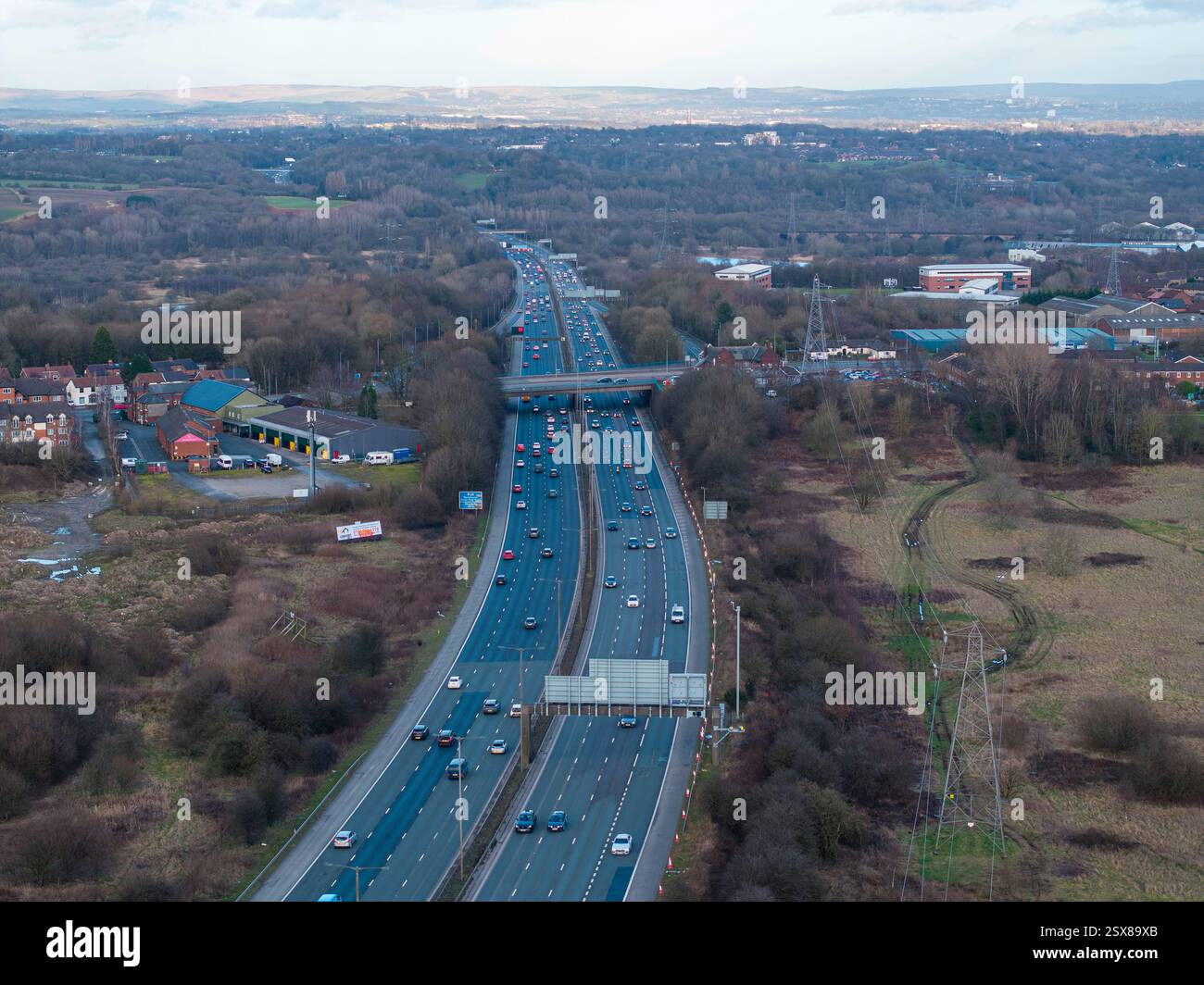 Aerial image of Manchester M60 Ring Road near Wardley Stock Photo - Alamy
