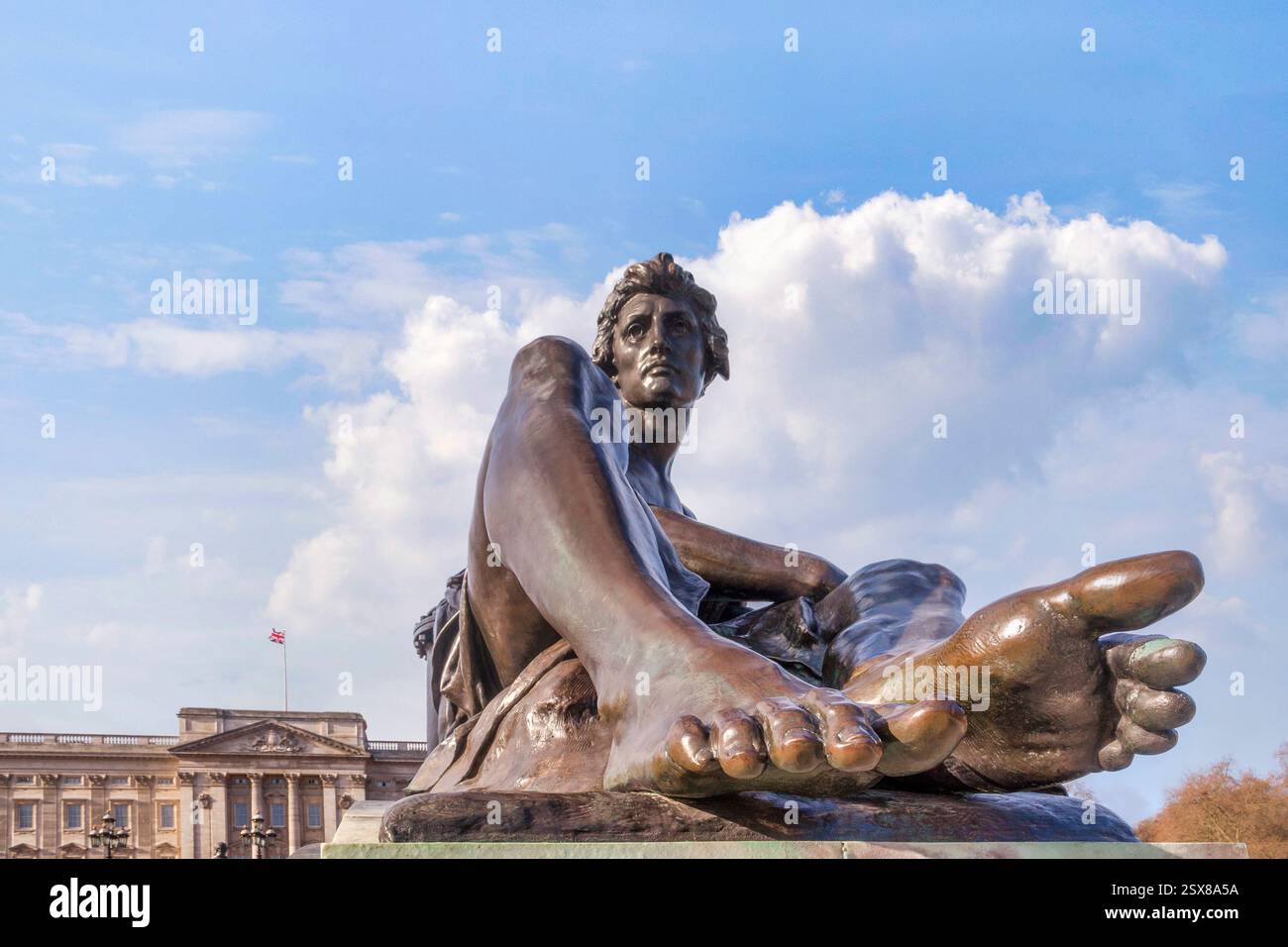 Sculpture at the top of The Mall, London, England, part of the Victoria ...