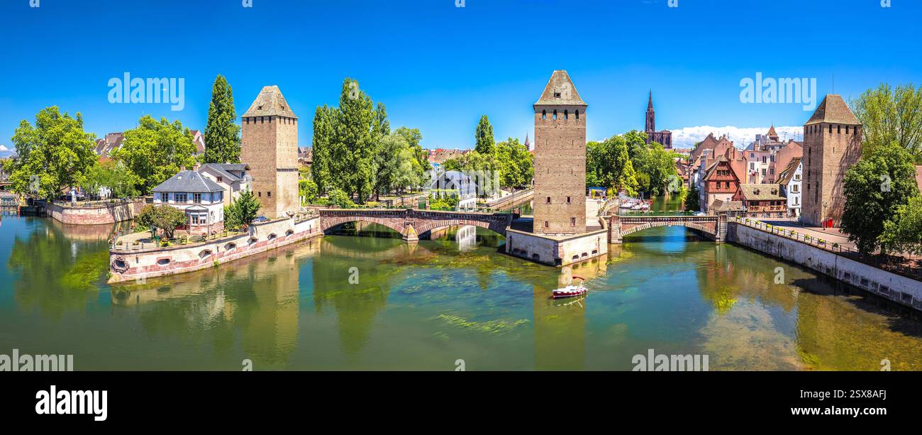 Strasbourg Barrage Vauban scenic towers and river architecture view ...
