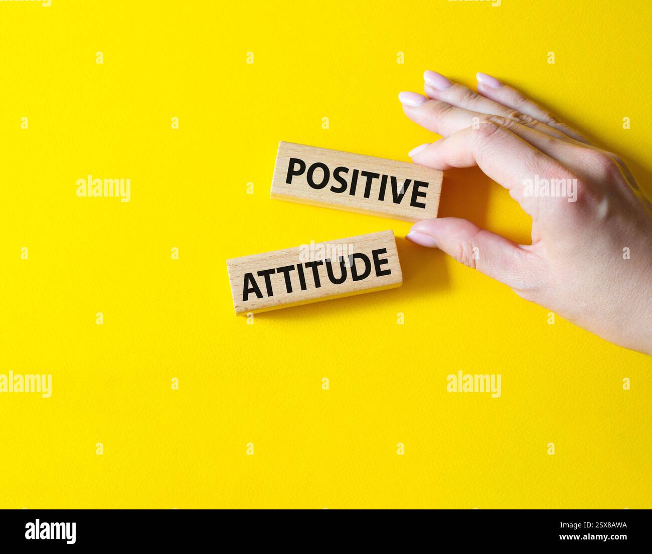 Positive attitude symbol. Concept words Positive attitude on wooden ...