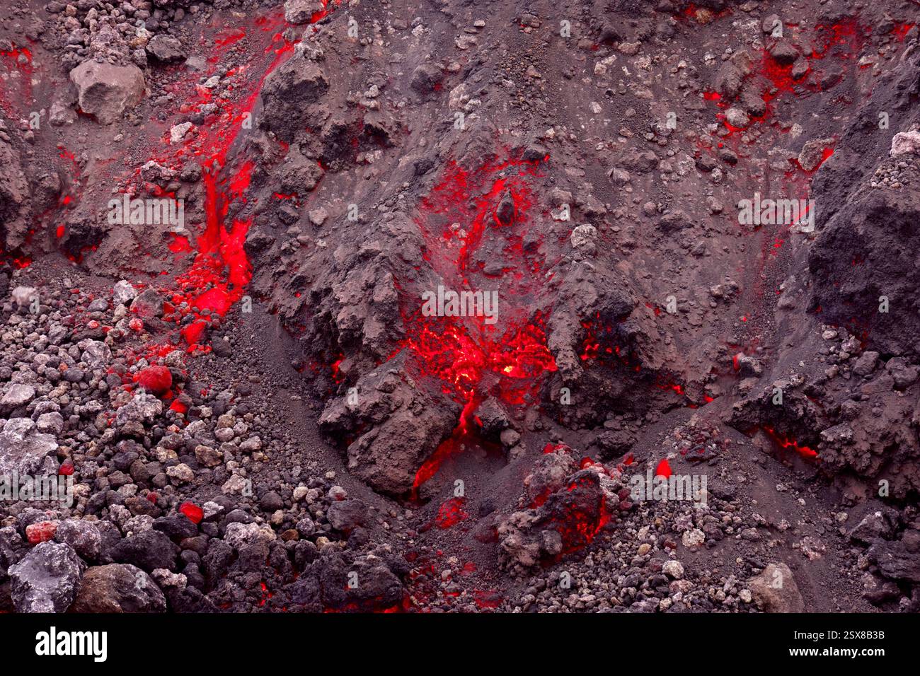 Etna eruption, February 20, 2025: cooling and solidification of lava ...