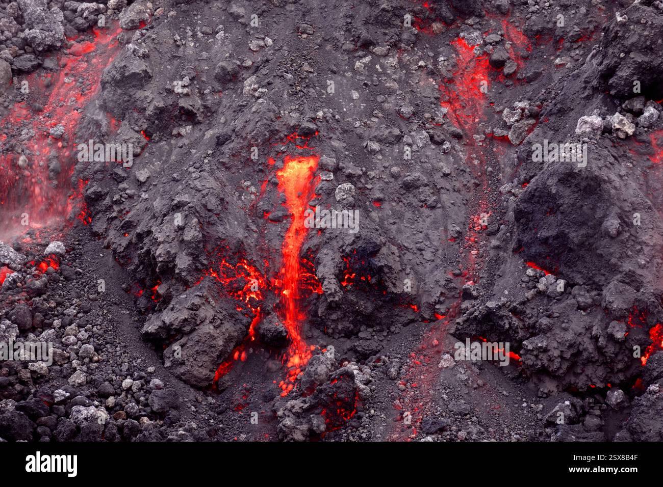 Etna eruption, February 20, 2025: cooling and solidification of lava ...