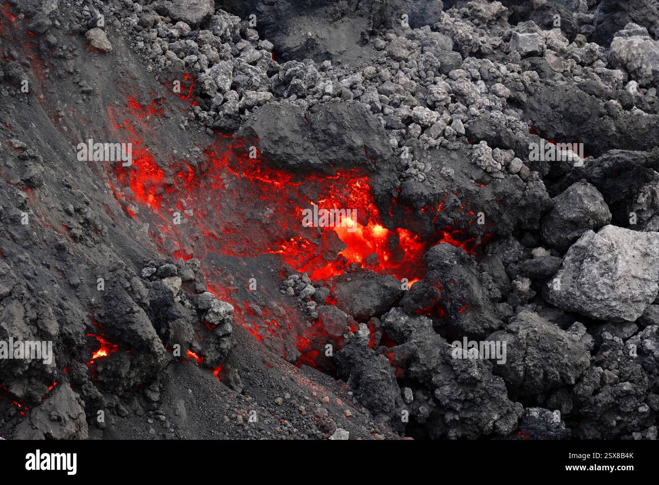 Etna eruption, February 20, 2025: cooling and solidification of lava ...