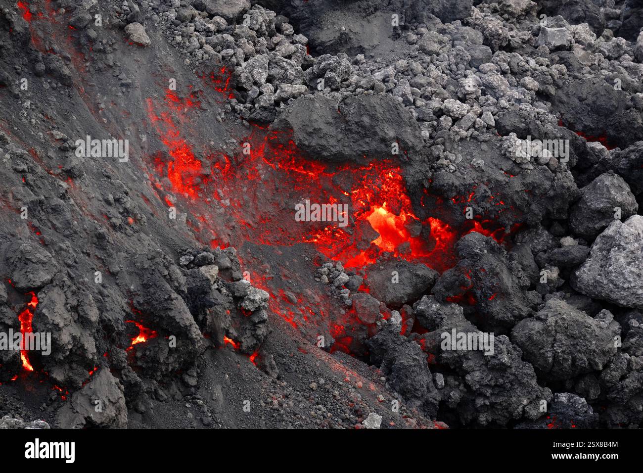 Etna eruption, February 20, 2025: cooling and solidification of lava ...