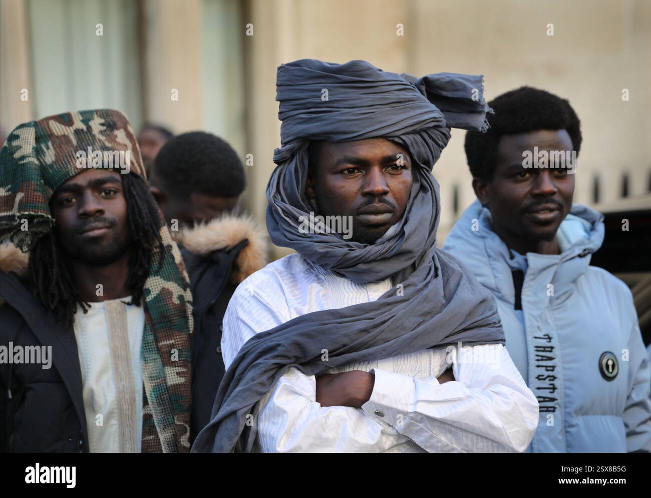 February 22, 2025, London, England, UK: Protesters listen to speeches ...