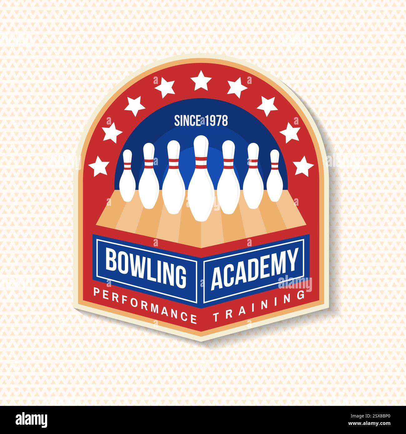 Bowling Academy sports club stickers, logo, badge design. Vintage ...